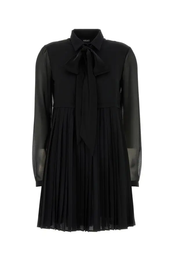 Versace Crepe Mini Dress With Detachable Scarf