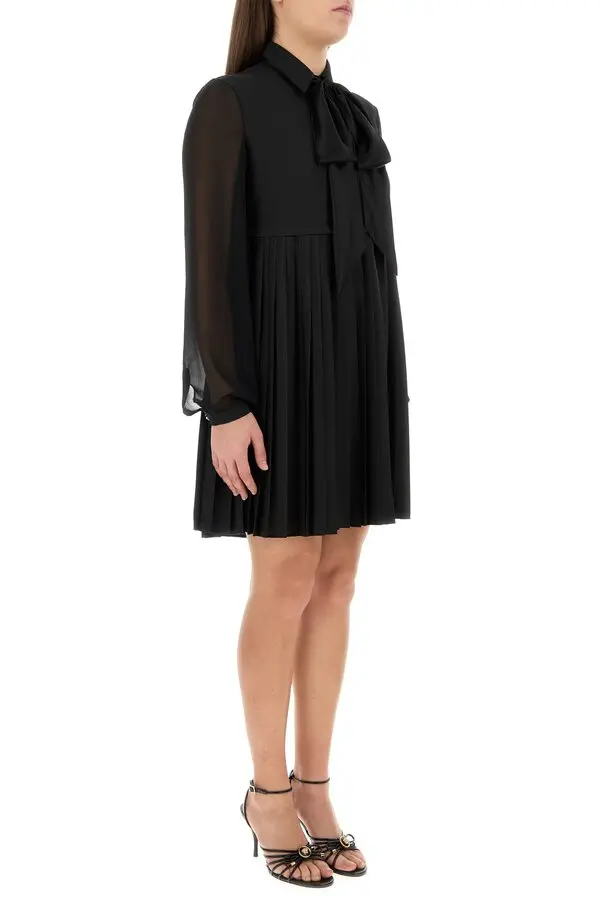 Versace Crepe Mini Dress With Detachable Scarf