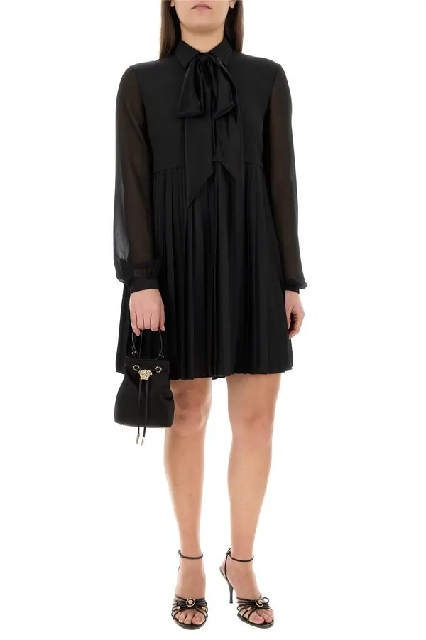 Versace Crepe Mini Dress With Detachable Scarf