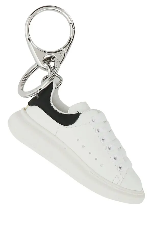 Alexander McQueen Leather Key Ring - White