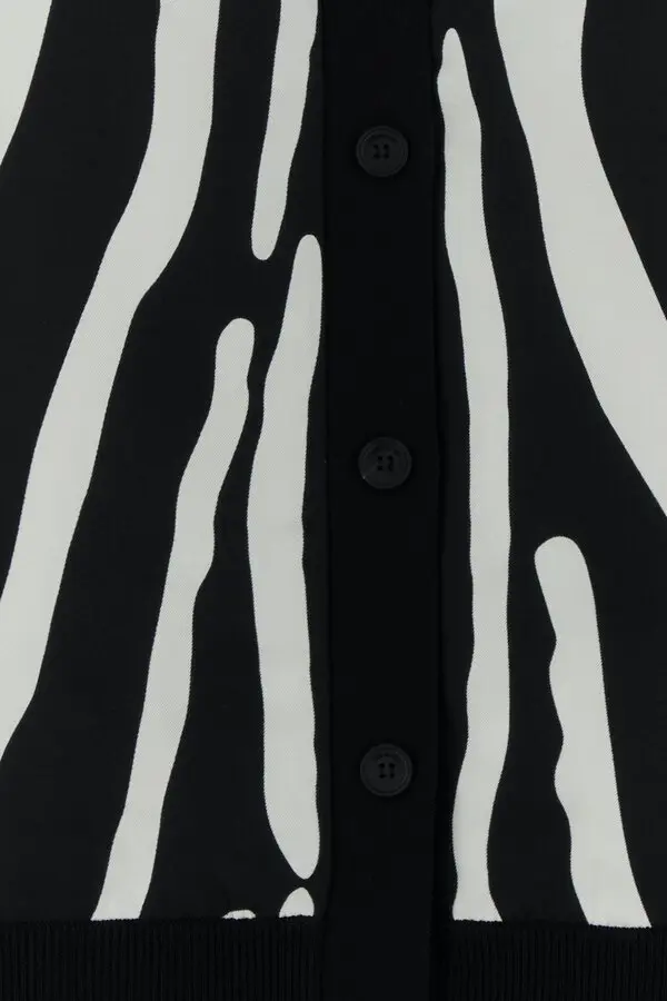 FERRAGAMO Viscose And Silk Animal Print Cardigan