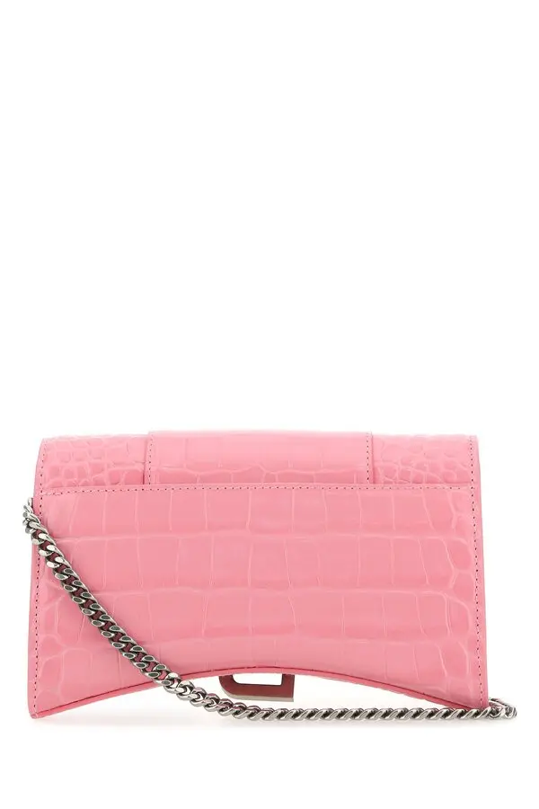 Balenciaga Leather Hourglass Wallet - Pink
