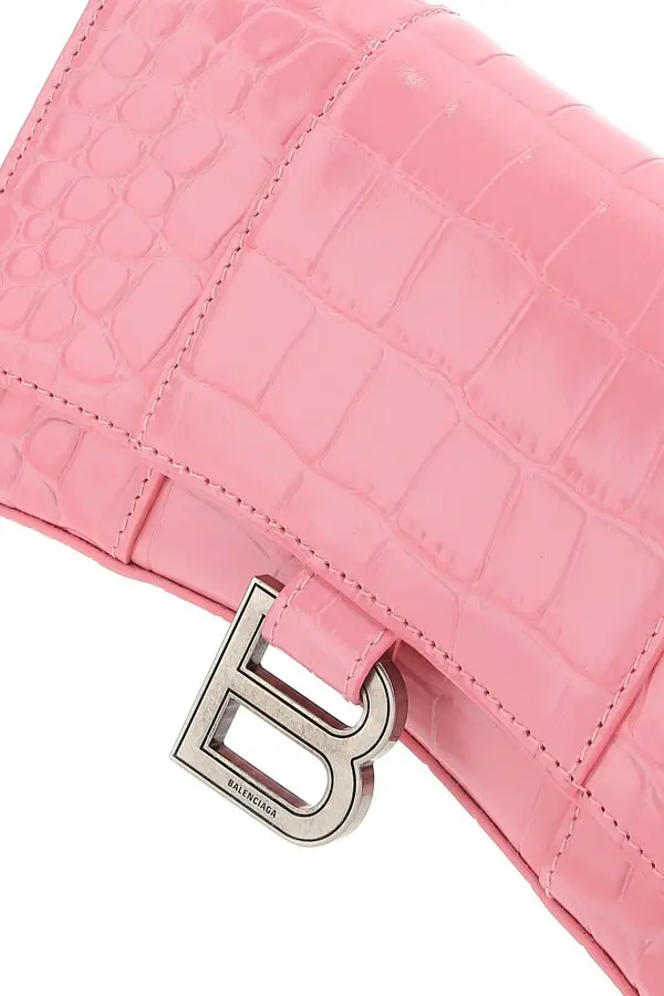 Balenciaga Leather Hourglass Wallet - Pink