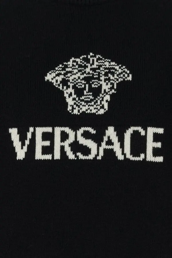Versace Cashmere Sweater With Embroidered Logo