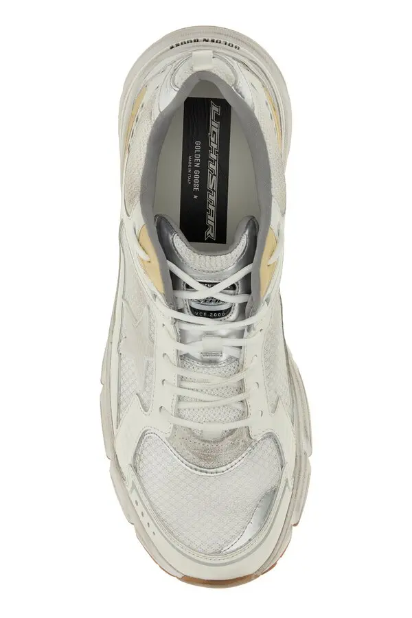 GOLDEN GOOSE Mesh And Leather Lightstar Sneakers - White