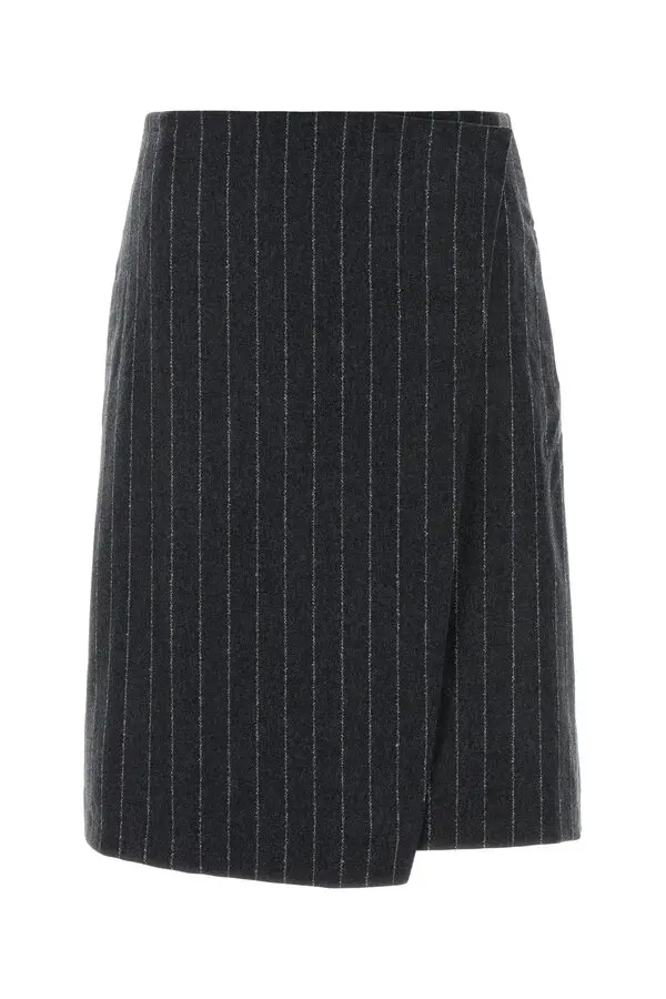 Loulou De Saison Embroidered Wool Blend Mason Skirt - White
