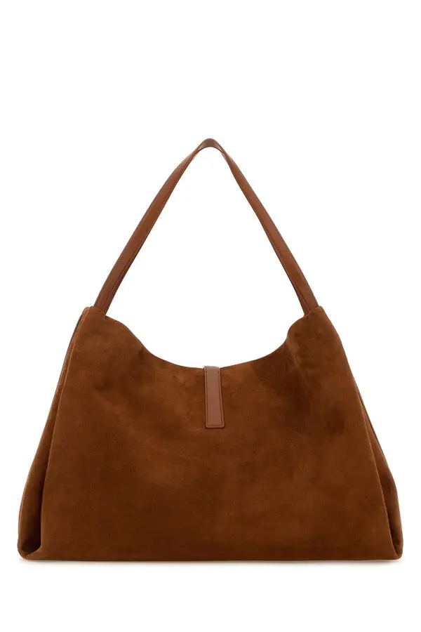 FERRAGAMO Suede Shopping Bag With Gancini Detail - Light Brown
