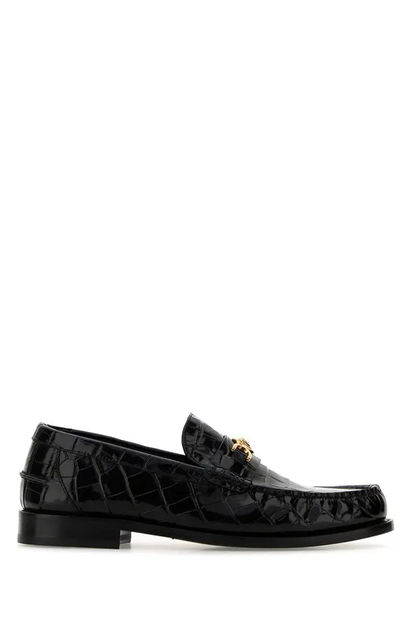 Versace Leather Loafers With Embossed Detail