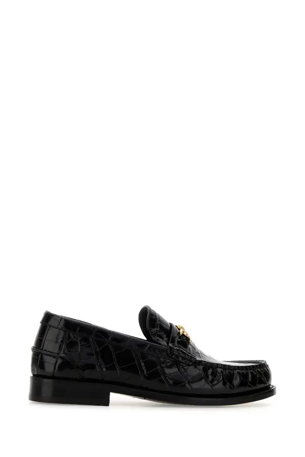 Versace Leather Loafers With Embossed Detail