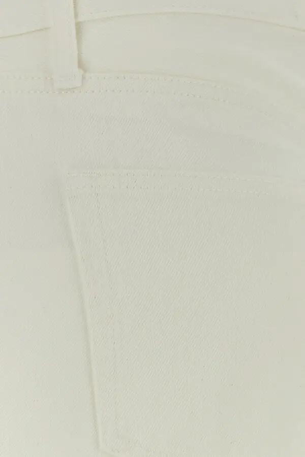 ANINE BING Cotton Denim Shorts - White