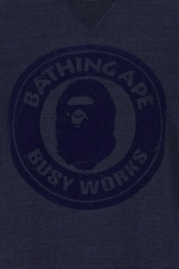 A BATHING APE Oversize Cotton Sweatshirt With Flocked Logo