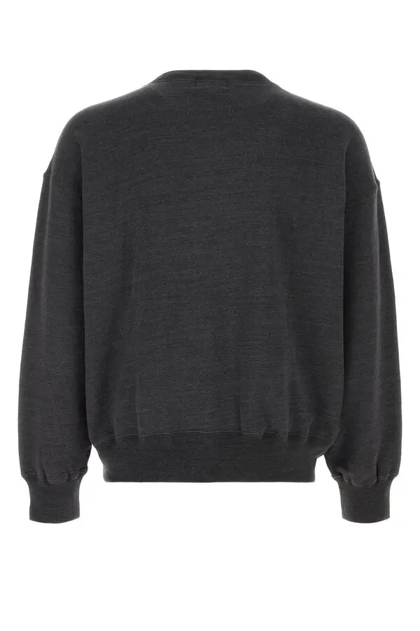 A BATHING APE Graphite Cotton Oversize Sweatshirt - Grey