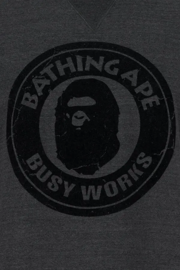 A BATHING APE Graphite Cotton Oversize Sweatshirt - Grey