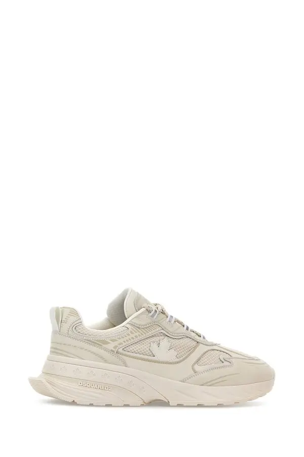 Dsquared2 Chalk Mesh And Leather Sprinter Sneakers - White