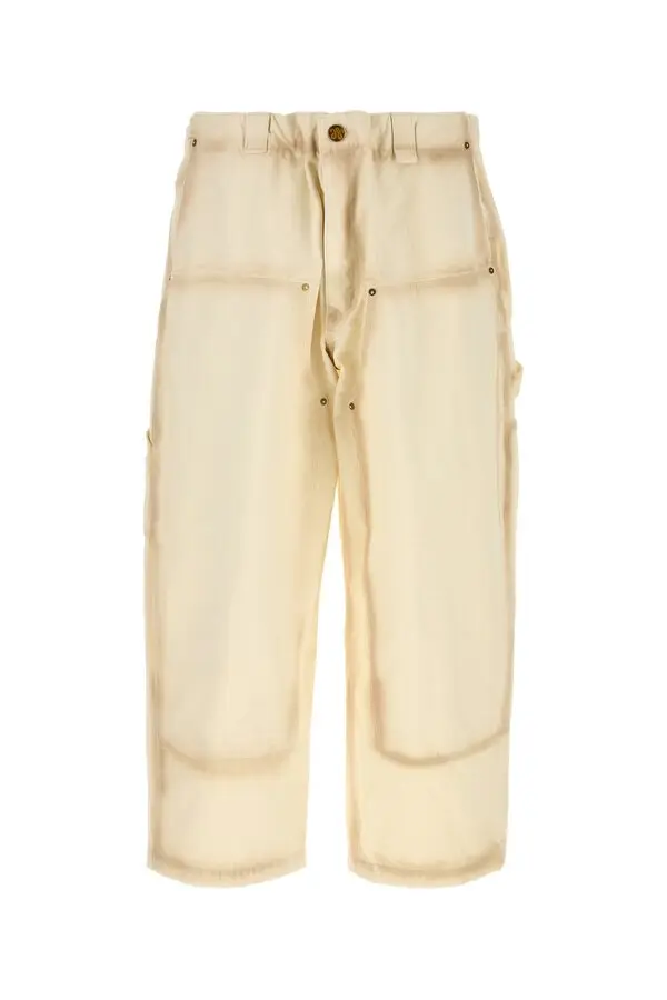 WILLY CHAVARRIA Ivory Cotton Wide-leg Workwear Toluca Pant - White