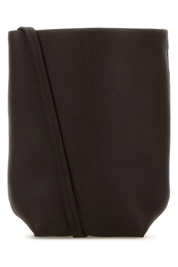 THE ROW Dark Leather Crossbody Bag - Brown