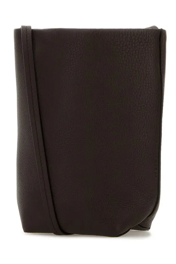 THE ROW Dark Leather Crossbody Bag - Brown