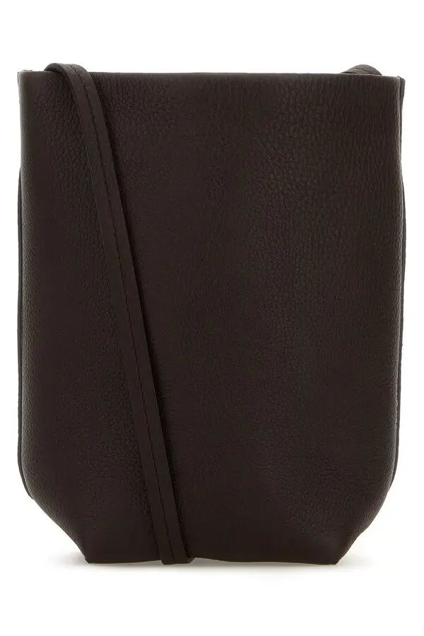 THE ROW Dark Leather Crossbody Bag - Brown