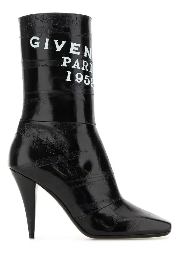 Givenchy Leather Sliced Square Tape Ankle Boots