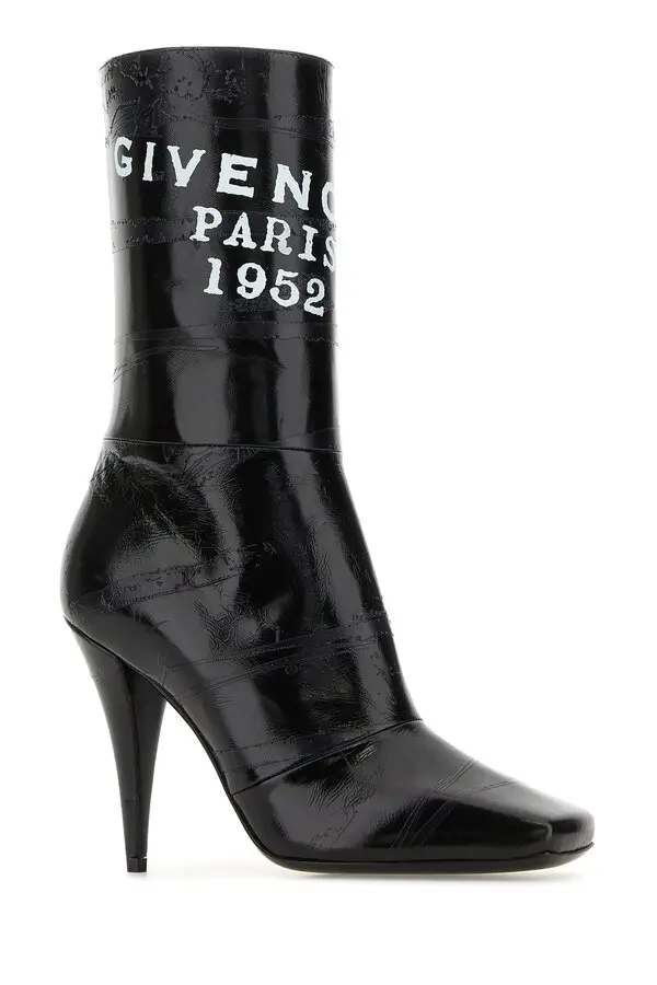 Givenchy Leather Sliced Square Tape Ankle Boots