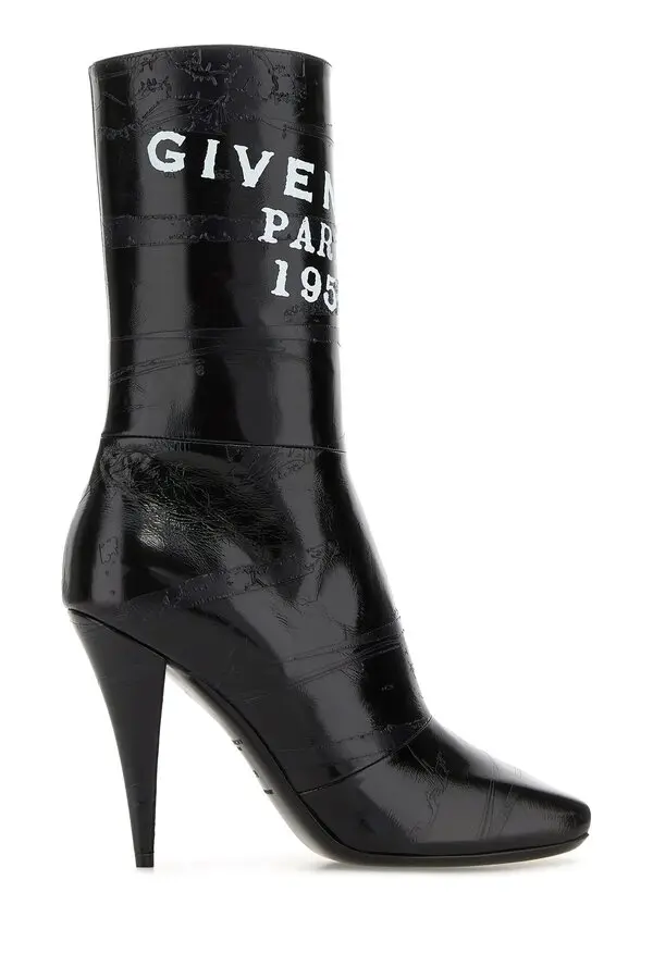 Givenchy Leather Sliced Square Tape Ankle Boots