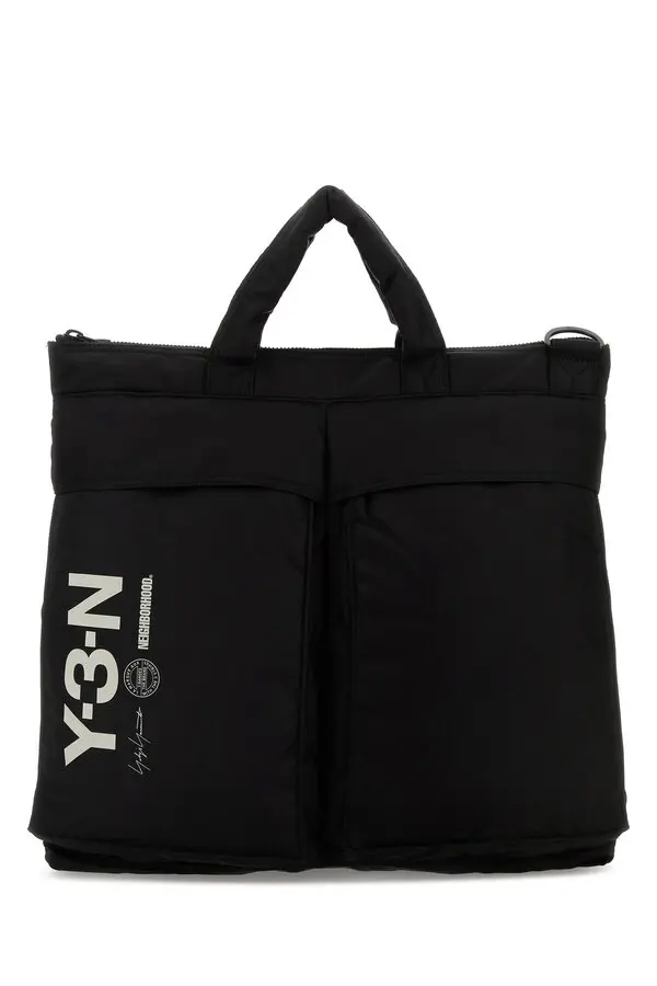 Y-3 YOHJI YAMAMOTO ADIDAS Y-3 Yamamoto Fabric Shopping Bag With Printed Logo - Black