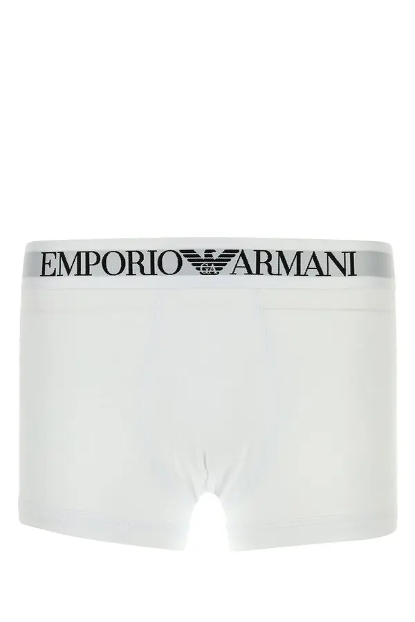 Emporio Armani Stretch Cotton Boxer - White