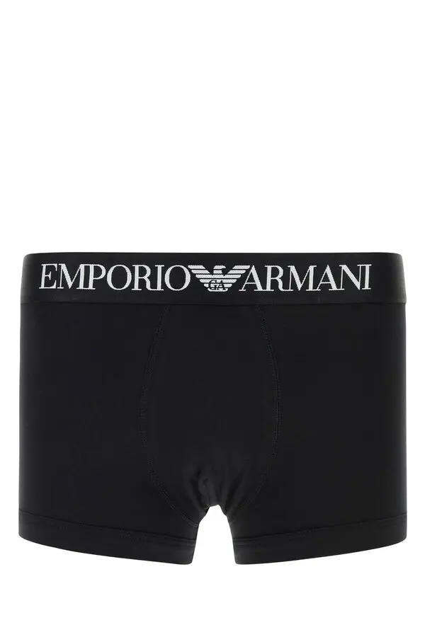 Emporio Armani Stretch Cotton Boxer - Black