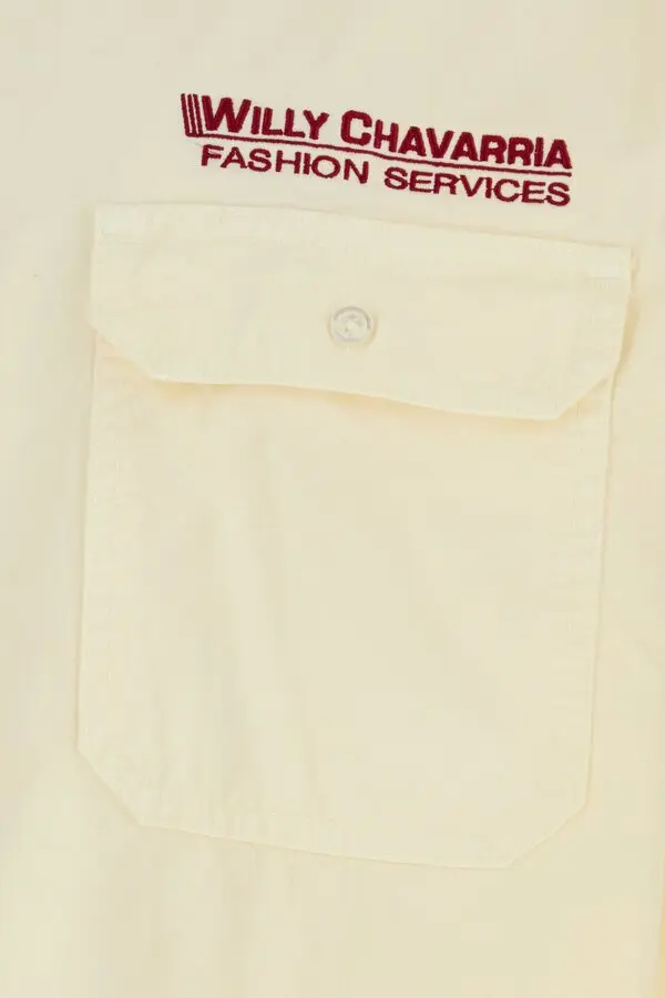 WILLY CHAVARRIA Cream Cotton Oversize Shirt - Yellow
