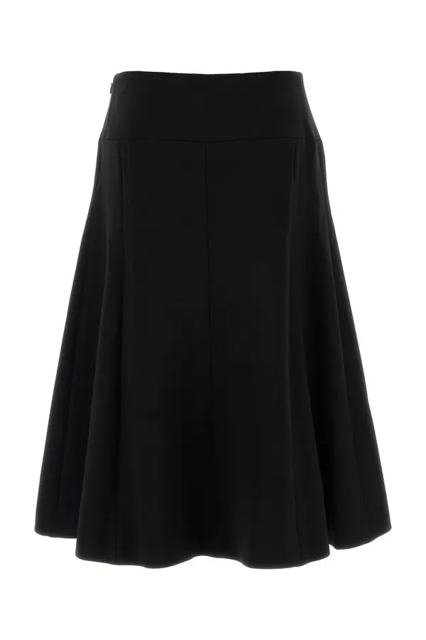 Alaïa Stretch Polyester Blend Flared Skirt With Side Slit