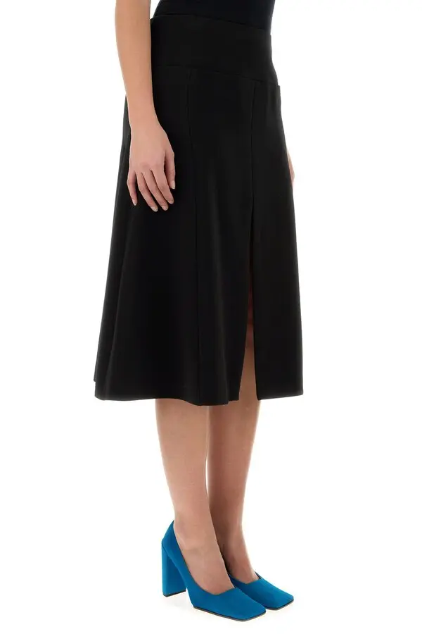 Alaïa Stretch Polyester Blend Flared Skirt With Side Slit