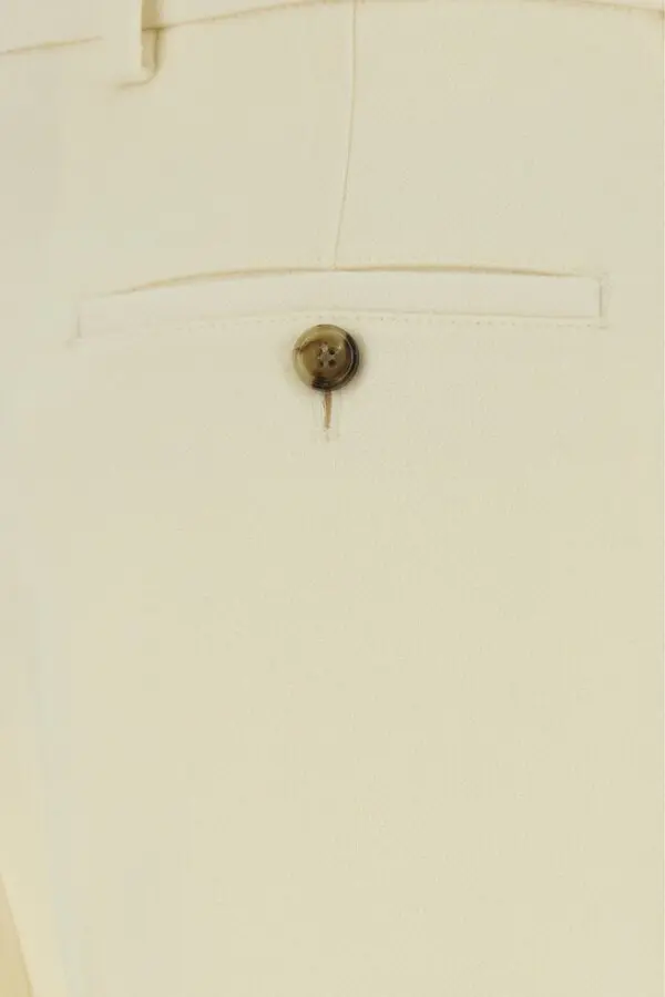 Ami Ivory Wool Wide-leg Trousers