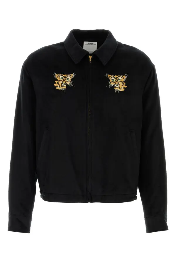 Visvim Silk Flannel Embroidered Jacket - Black