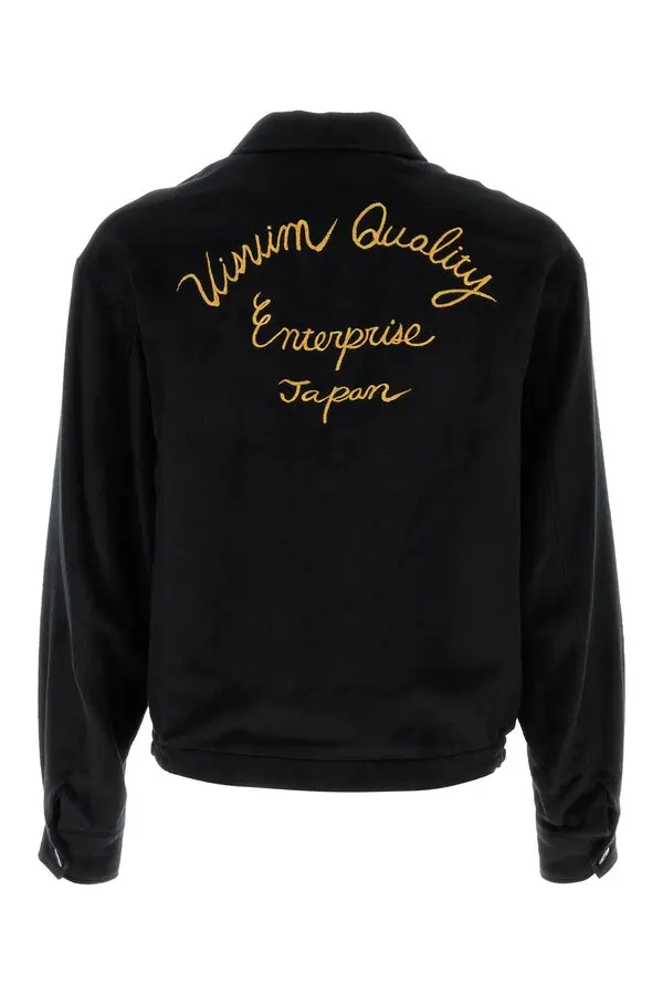 Visvim Silk Flannel Embroidered Jacket - Black