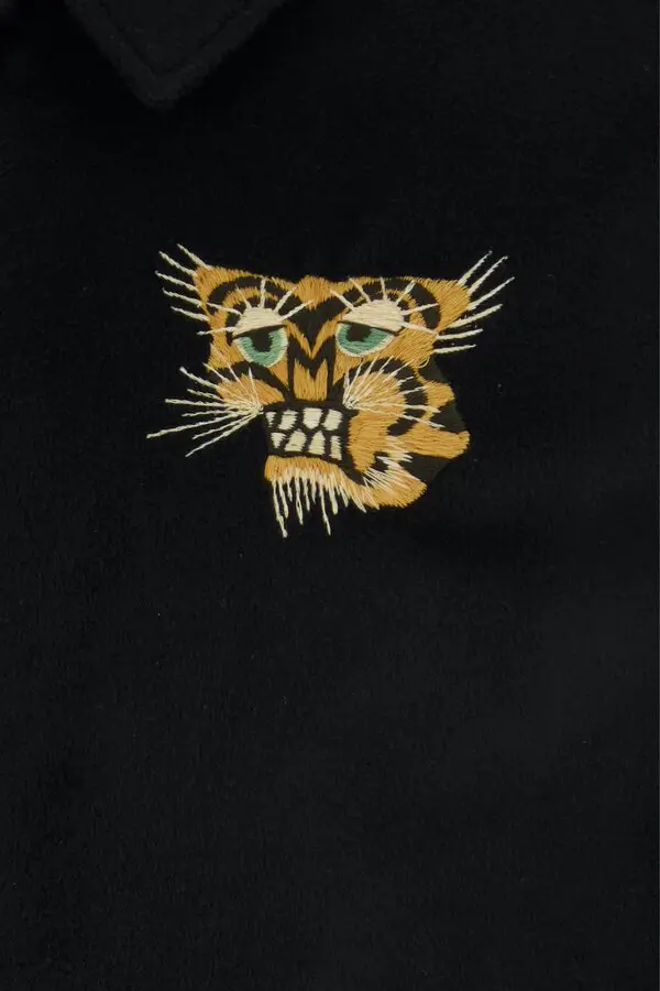 Visvim Silk Flannel Embroidered Jacket - Black