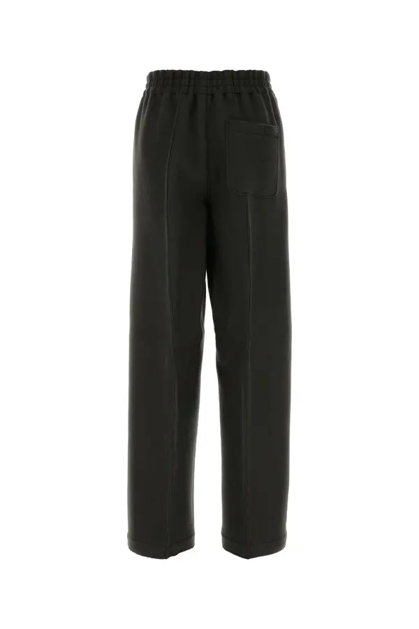 AMI Paris Charcoal Wool Wide-leg Pants