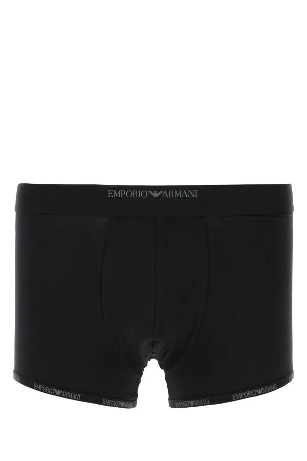 Emporio Armani Stretch Cotton Boxer Set - Black