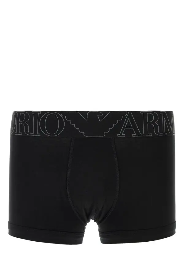 Emporio Armani Stretch Cotton Boxer - Black