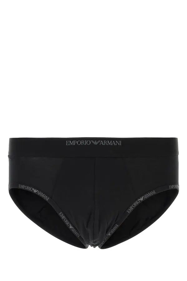 Emporio Armani Stretch Cotton Brief Set - Black