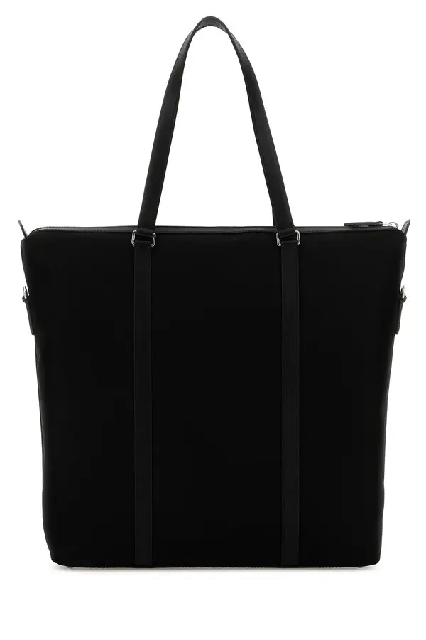 Bally Canvas Shopping Bag With Laminated Logo And Ribbon Detail