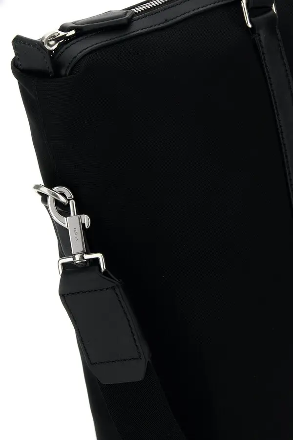 Bally Canvas Shopping Bag With Laminated Logo And Ribbon Detail