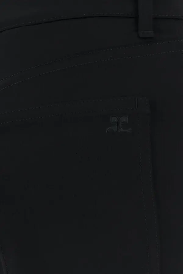 COURREGES Satin Trousers With Embroidered Logo