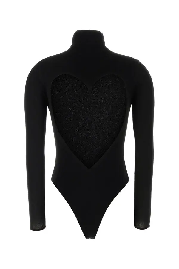 Alaïa Viscose Bodysuit With Heart-shaped Back Opening