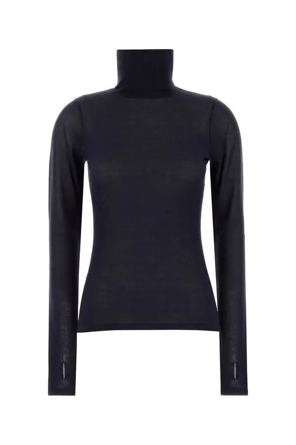 Zimmermann Navy Knit Turtleneck Top