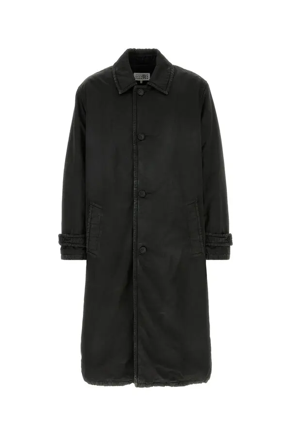 MAISON MARGIELA Cotton Blend Overcoat - Black