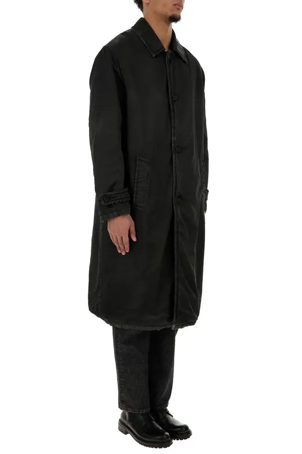 MAISON MARGIELA Cotton Blend Overcoat - Black