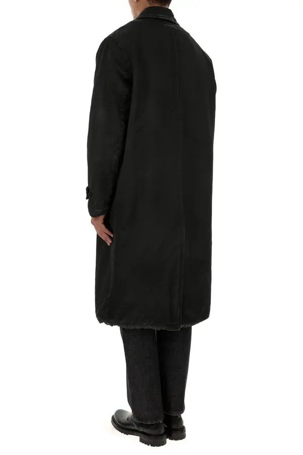 MAISON MARGIELA Cotton Blend Overcoat - Black