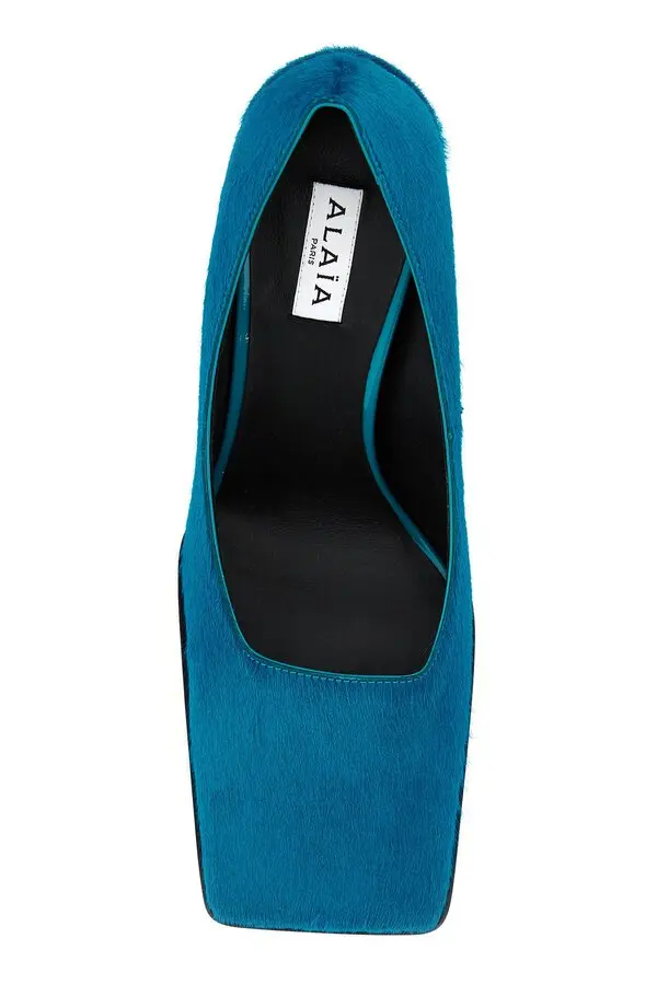 Alaïa Calf Hair Square Pumps - Blue