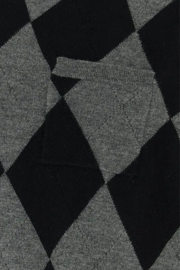 FERRAGAMO Argyle V-neck Wool Sweater