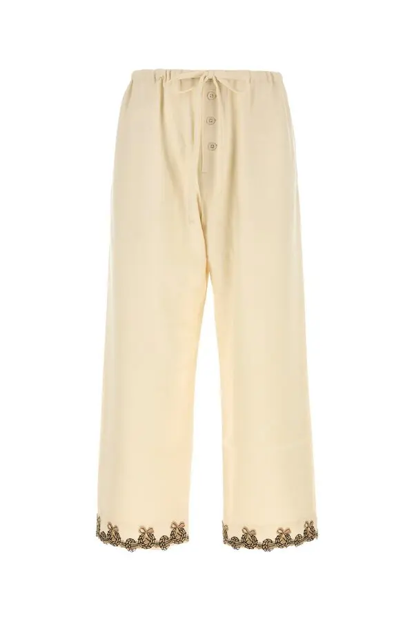 BODE Cream Wool Joggers